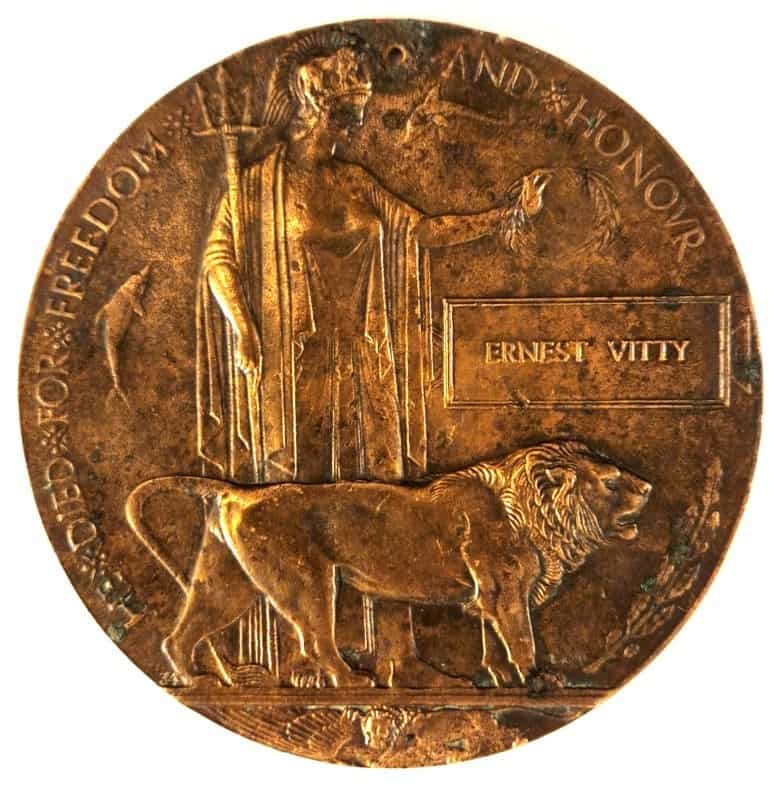 'Death Penny" found at the Hermit Inn May 2024 - Bradford WW1 Group